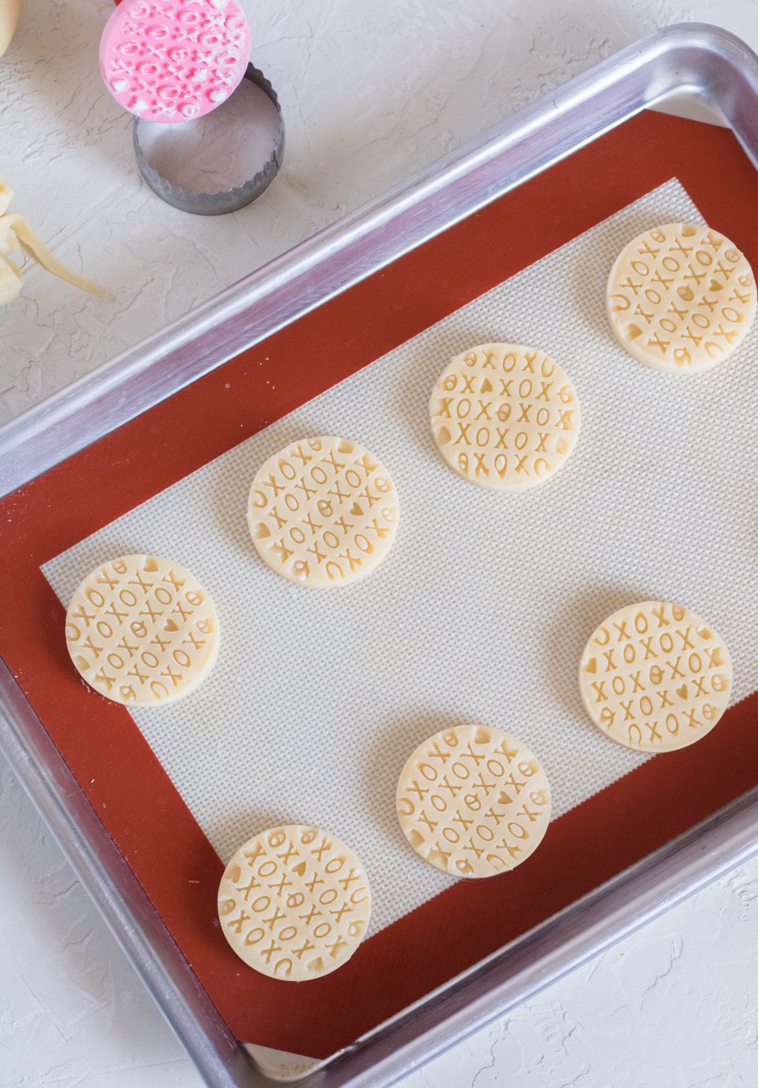 Valentine's day stamped shortbread cookies - Lifestyle of a Foodie