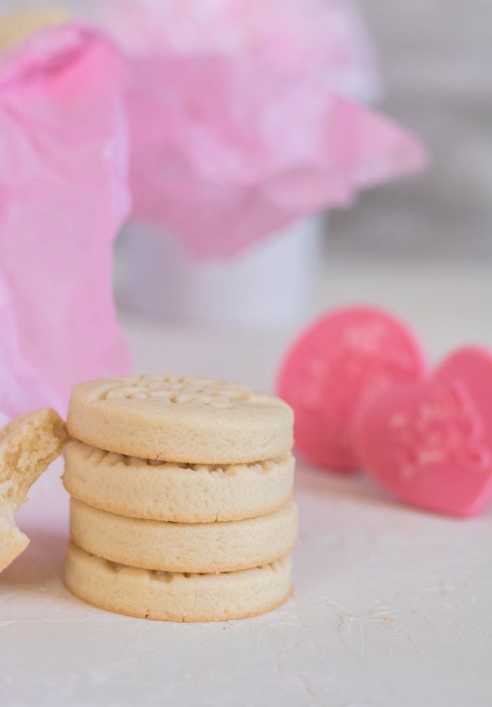 Valentine's day stamped shortbread cookies - Lifestyle of a Foodie