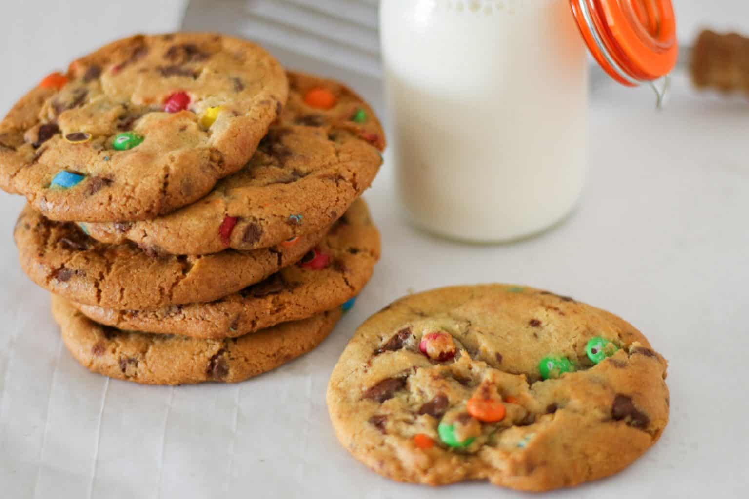 M&M's chocolate chip cookies without brown sugar - Lifestyle of a Foodie