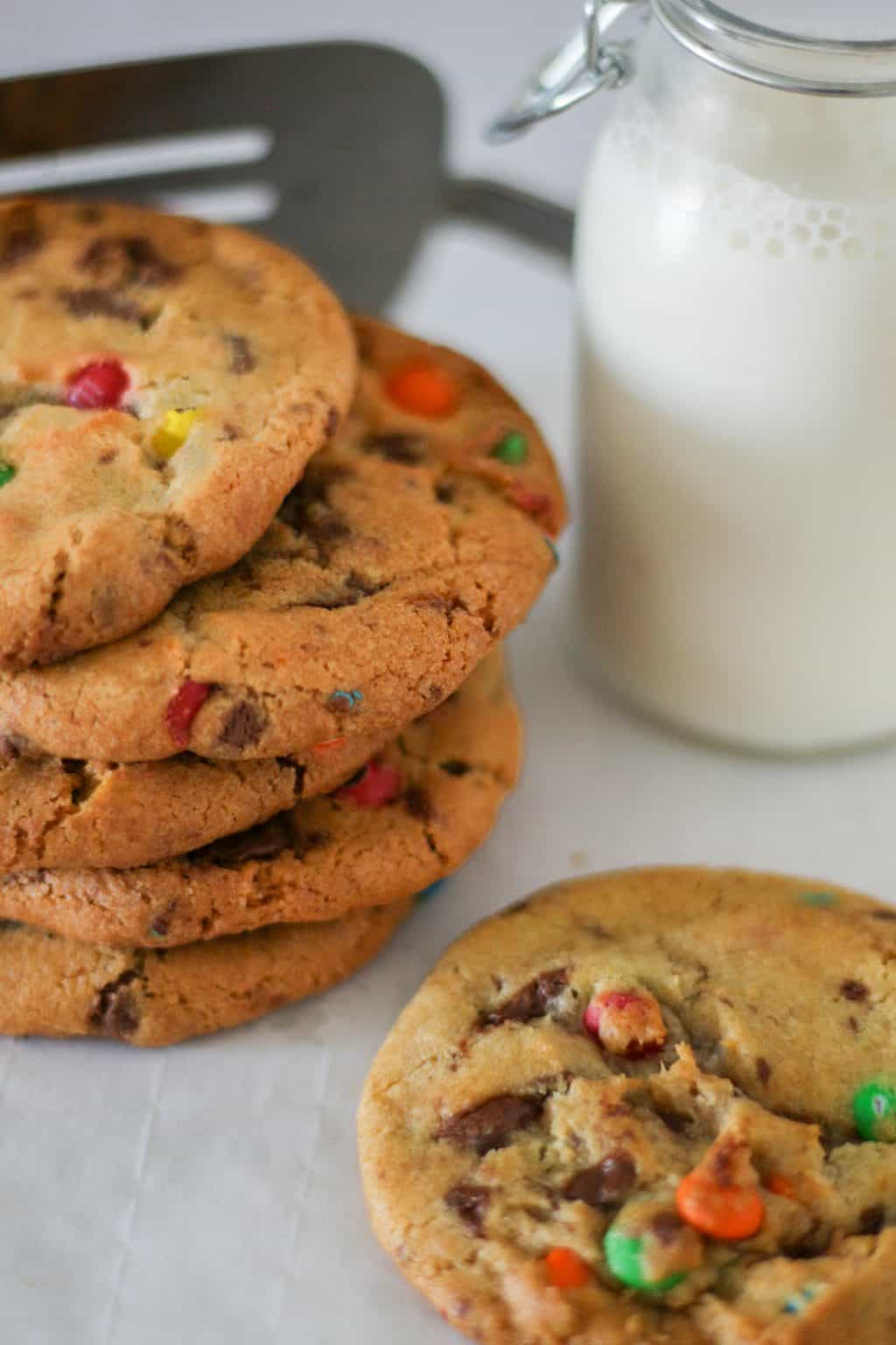 M&M's chocolate chip cookies without brown sugar - Lifestyle of a Foodie