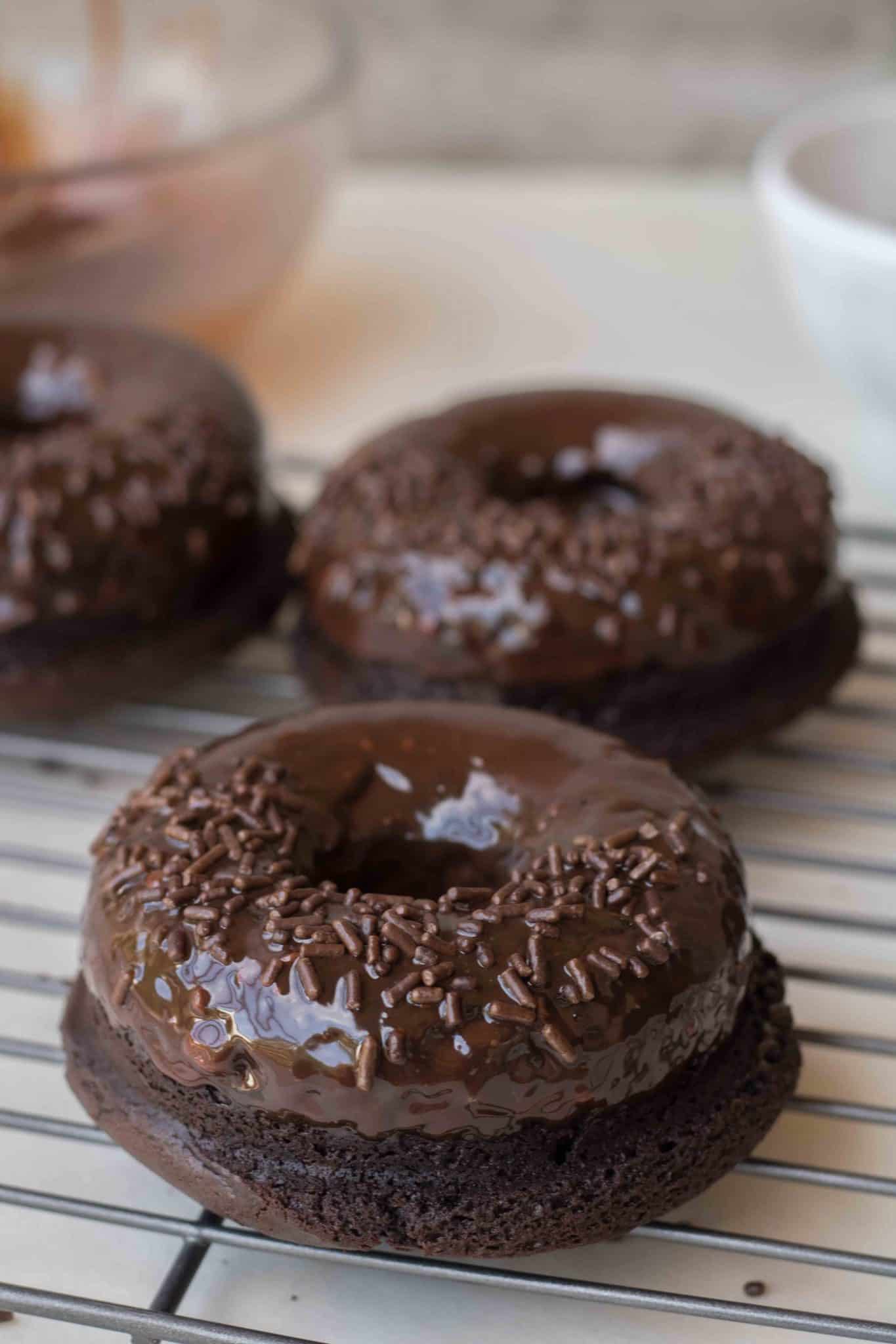 Small Batch baked Chocolate Donuts - Lifestyle of a Foodie