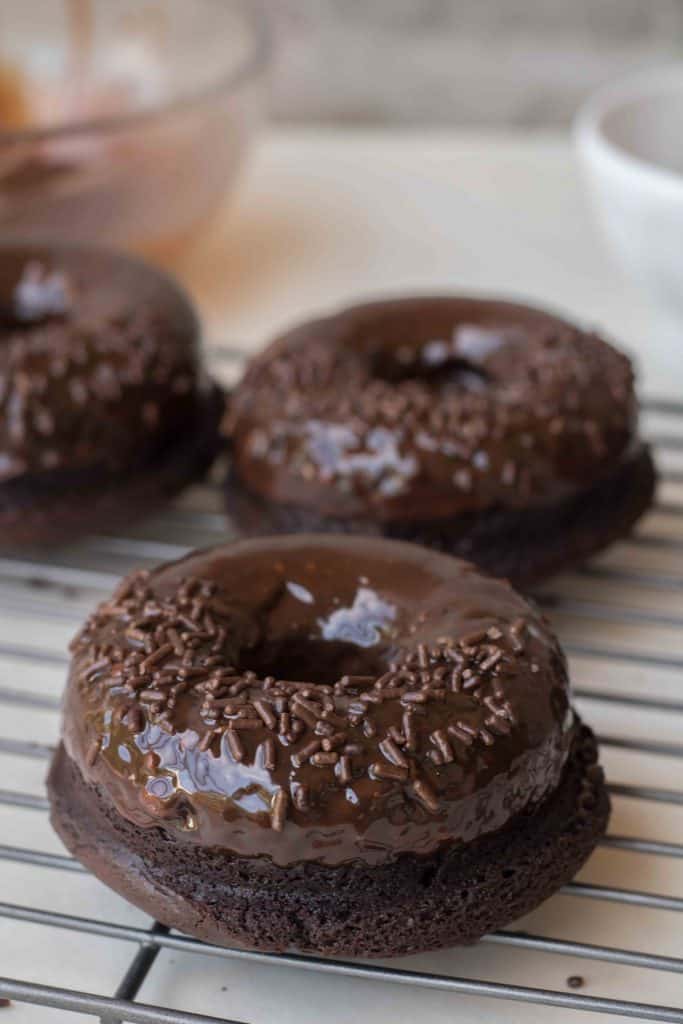 Small Batch baked Chocolate Donuts - Lifestyle of a Foodie