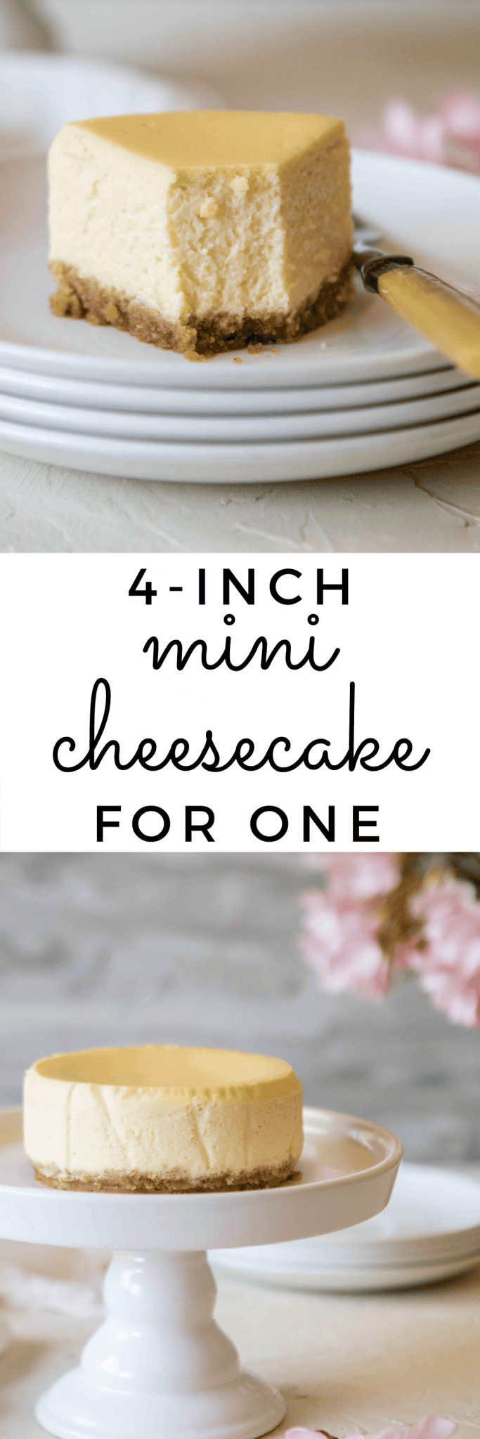 Easy 4-inch mini cheesecake recipe for one/two - Lifestyle of a Foodie