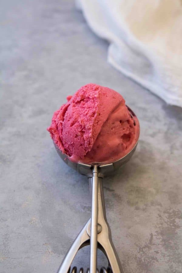 The Easiest 2-ingredient Raspberry Sorbet - Lifestyle of a Foodie