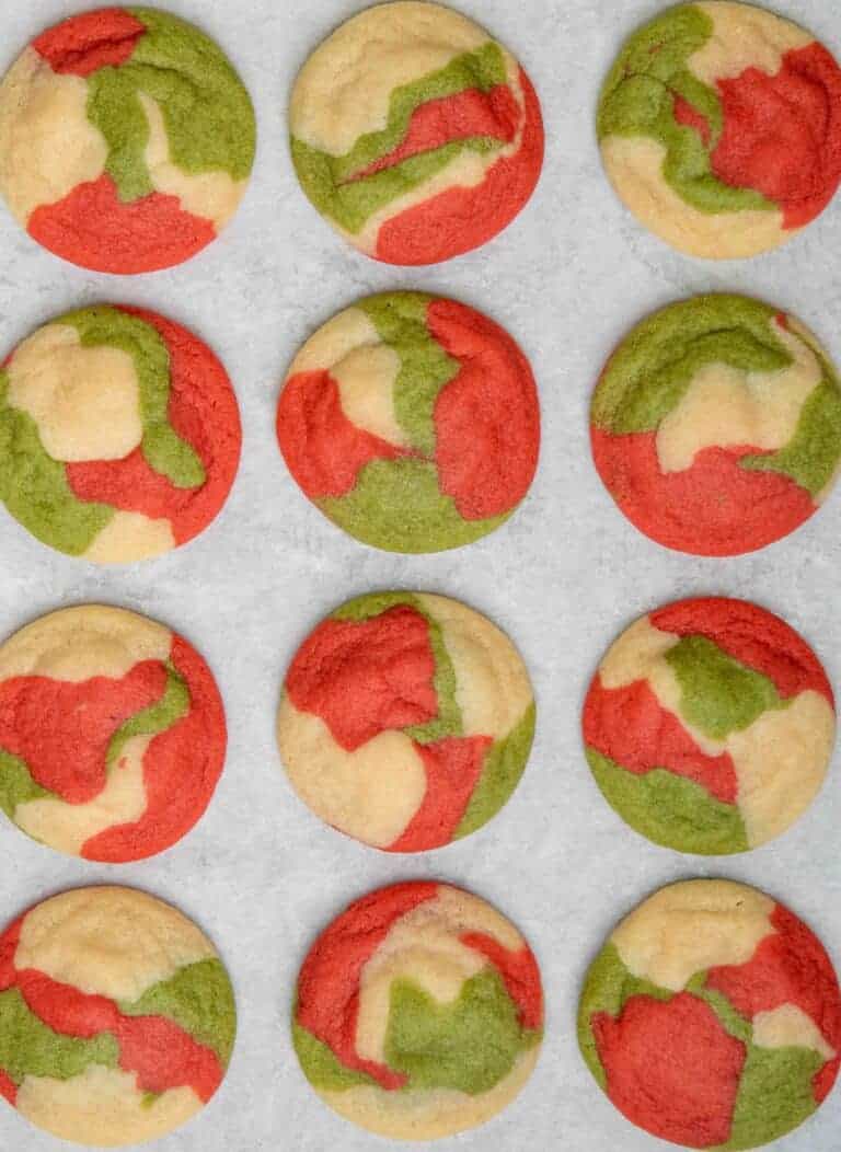 Festive Marbled Christmas Sugar cookie recipe - Lifestyle of a Foodie