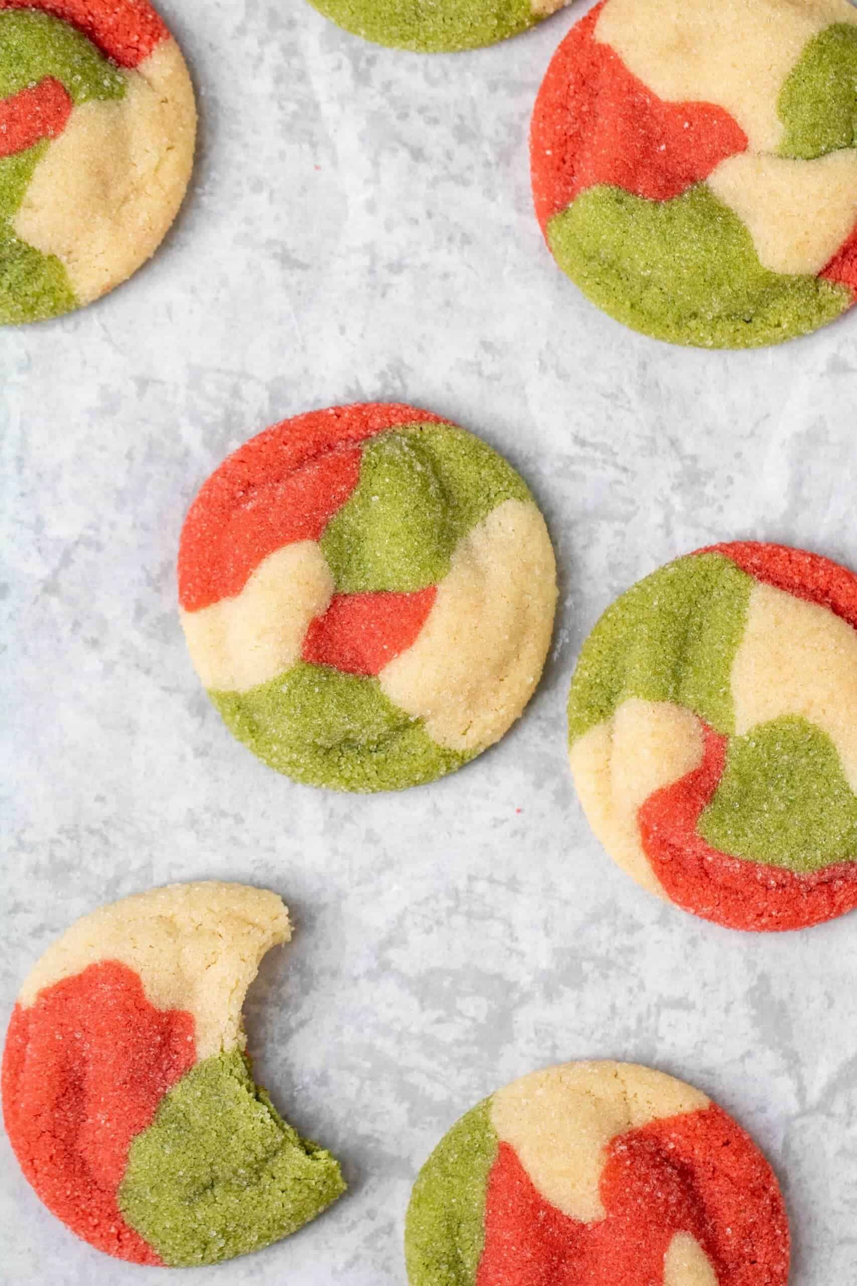 Festive Marbled Christmas Sugar cookie recipe - Lifestyle of a Foodie