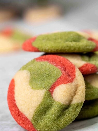 Festive Marbled Christmas Sugar cookie recipe - Lifestyle of a Foodie