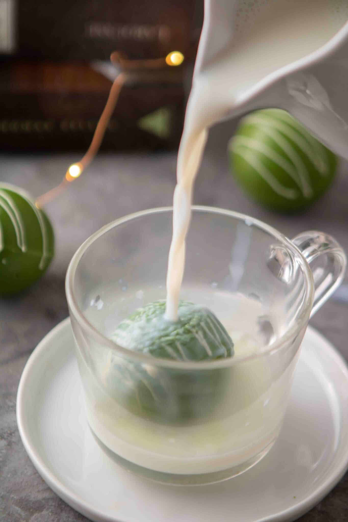 Cute Green Tea Matcha Hot Chocolate Bombs - Lifestyle of a Foodie