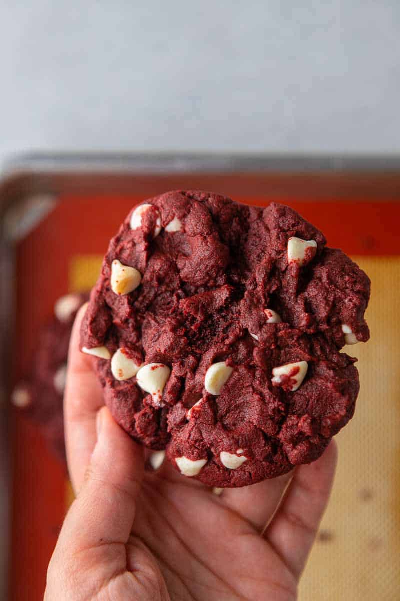 CRUMBL Red Velvet Chocolate Chip Cookies - Lifestyle of a Foodie