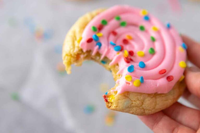Crumbl Confetti Cake Cookies- Funfetti cookies - Lifestyle of a Foodie
