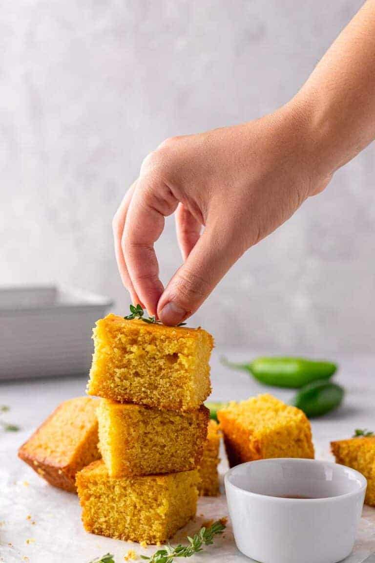 Easy Small batch Cornbread in a Loaf Pan - Lifestyle of a Foodie