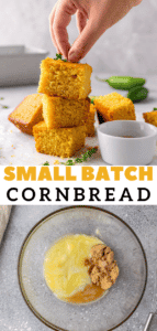 Easy Small batch Cornbread in a Loaf Pan - Lifestyle of a Foodie
