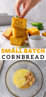 Easy Small batch Cornbread in a Loaf Pan - Lifestyle of a Foodie