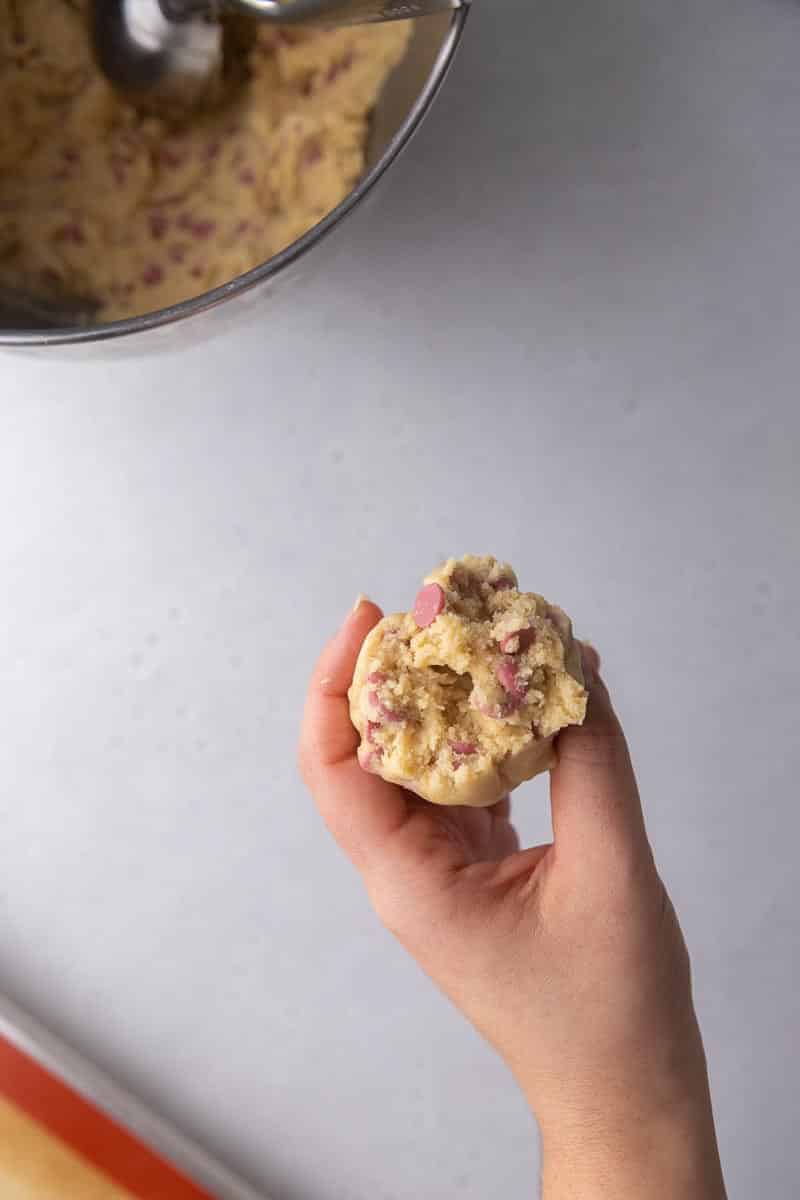 Soft Crumbl Ruby Chocolate Chip Cookies copycat - Lifestyle of a Foodie