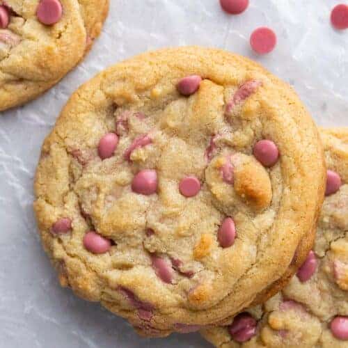 Soft Crumbl Ruby Chocolate Chip Cookies copycat - Lifestyle of a Foodie