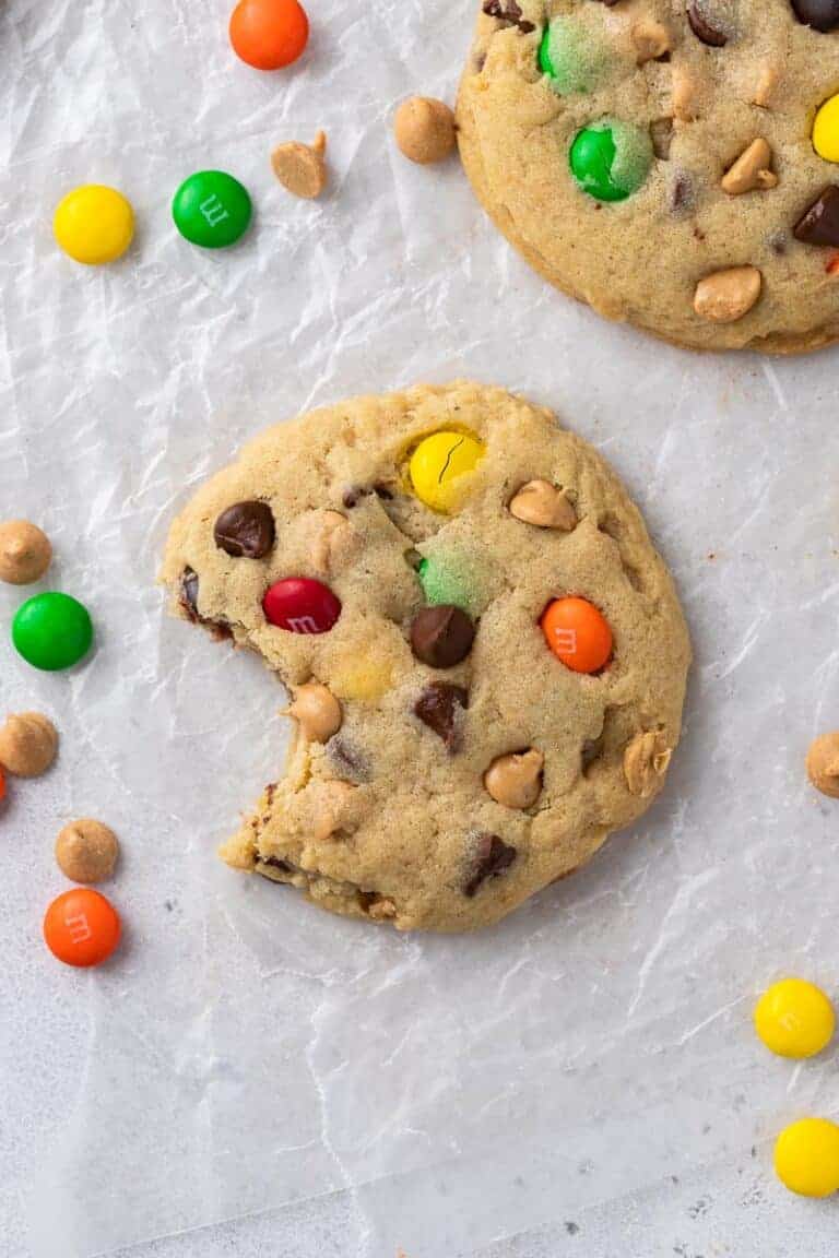 Crumbl Monster cookie recipe - M&M's, Peanut butter chips, Chocolate ...