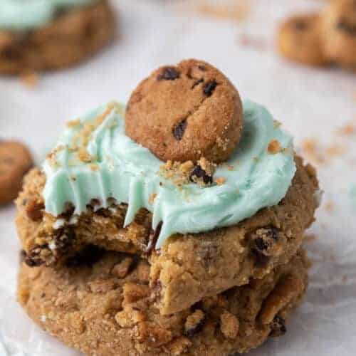 Crumbl blue monster cookies with chips ahoy - Lifestyle of a Foodie