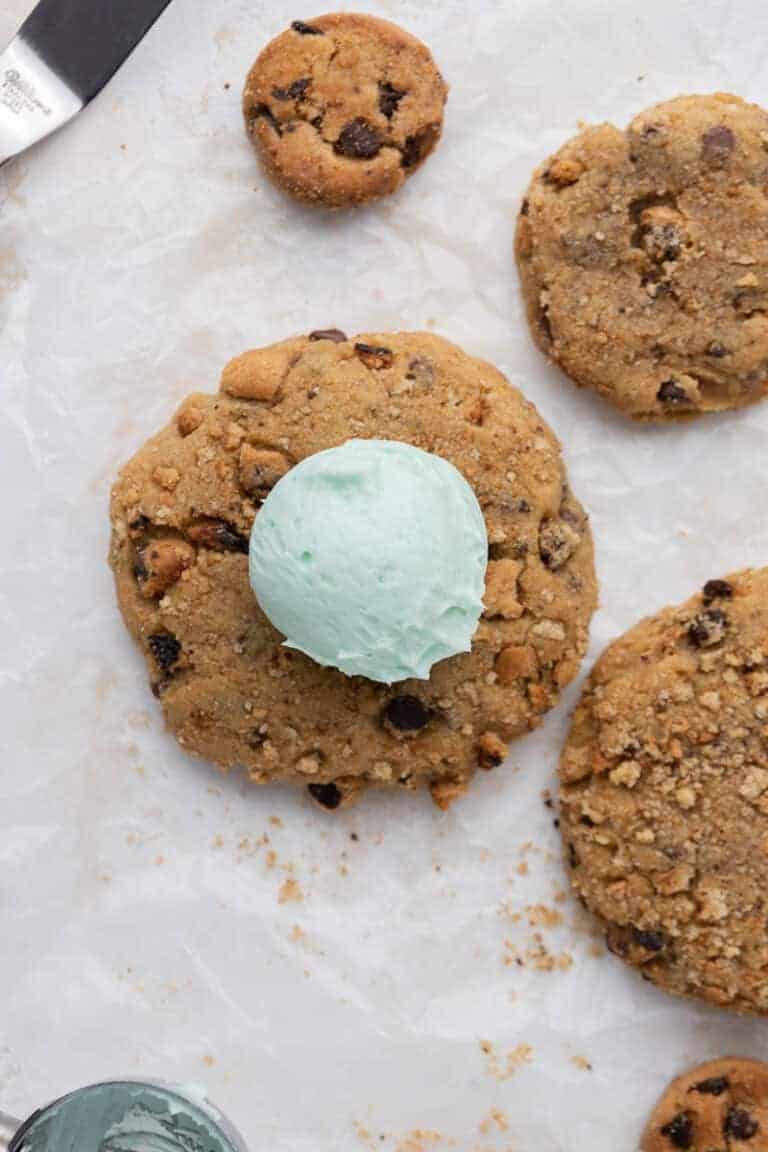 Crumbl blue monster cookies with chips ahoy - Lifestyle of a Foodie