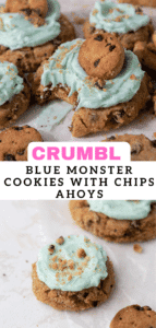 Crumbl blue monster cookies with chips ahoy - Lifestyle of a Foodie