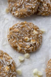 Chewy Coconut White Chocolate Cookies - Lifestyle of a Foodie