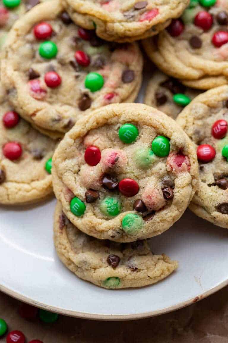 The Best Christmas M&m's Chocolate Chip Cookies - Lifestyle of a Foodie