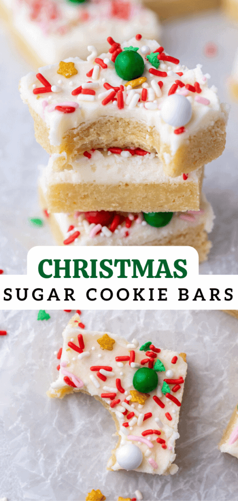 Easy Festive Christmas Sugar Cookie Bars - Lifestyle of a Foodie