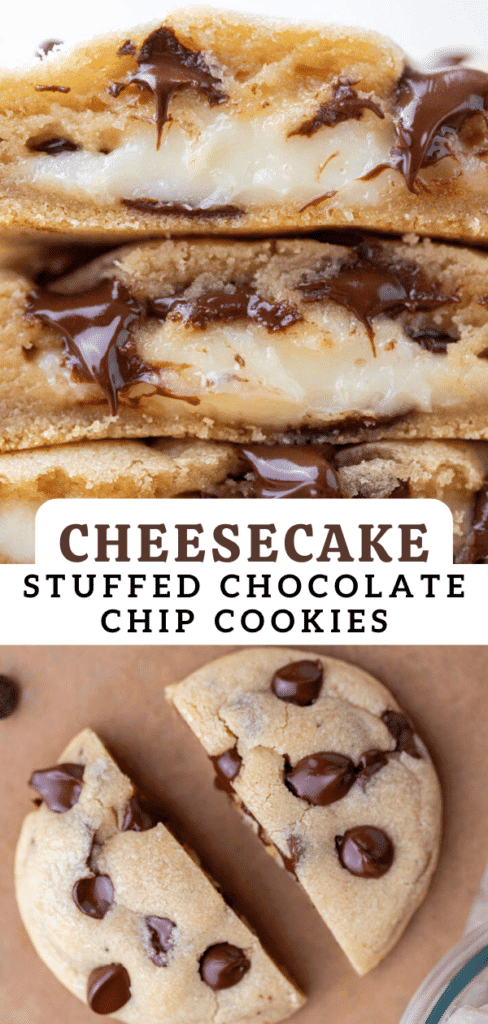 Cheesecake stuffed chocolate chip cookies - Lifestyle of a Foodie
