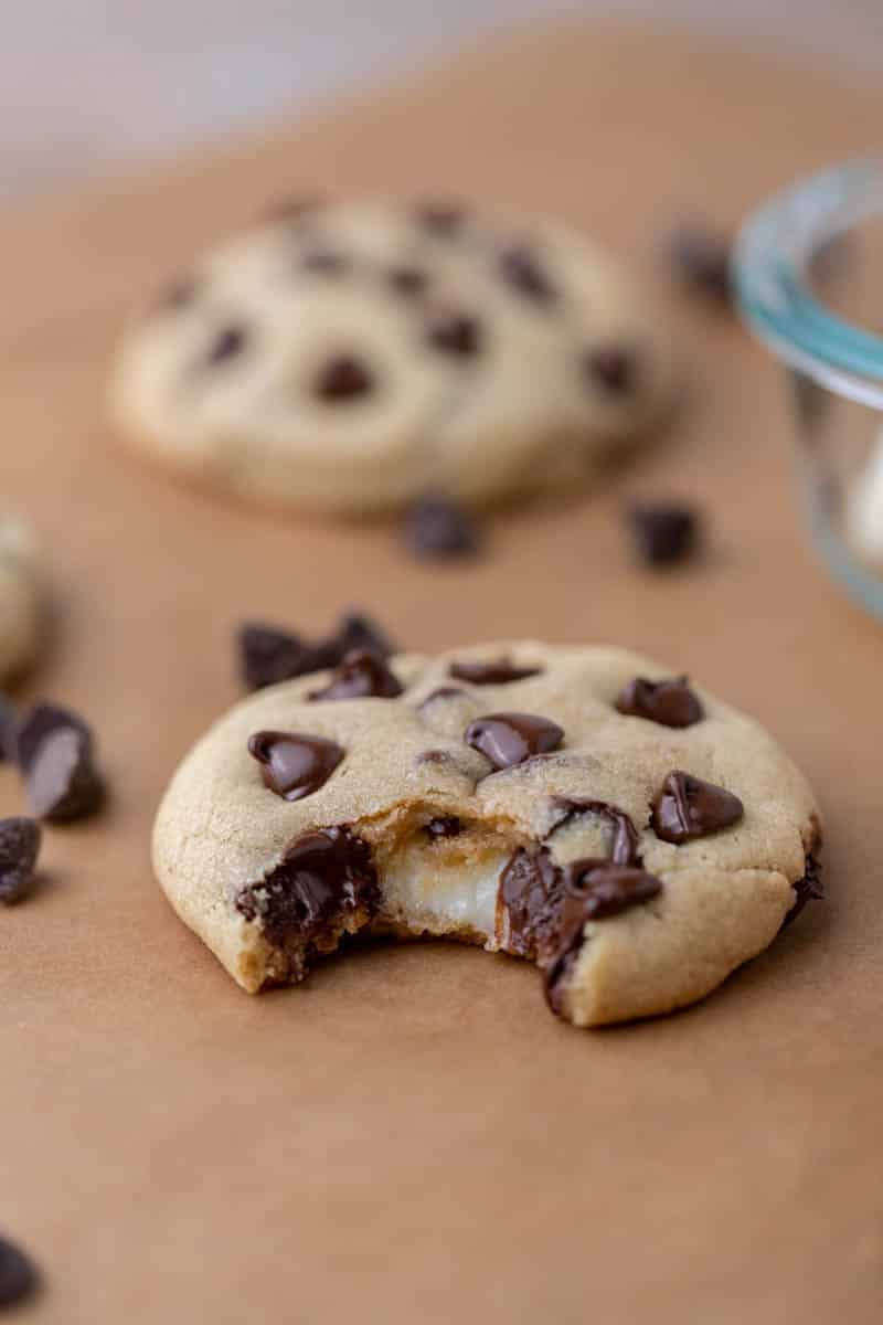 Cheesecake stuffed chocolate chip cookies - Lifestyle of a Foodie