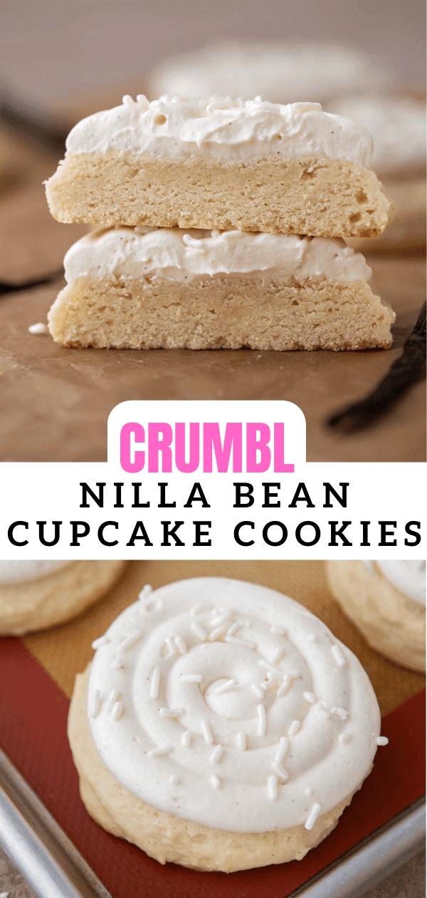 Crumbl Nilla bean Cupcake cookies - Lifestyle of a Foodie