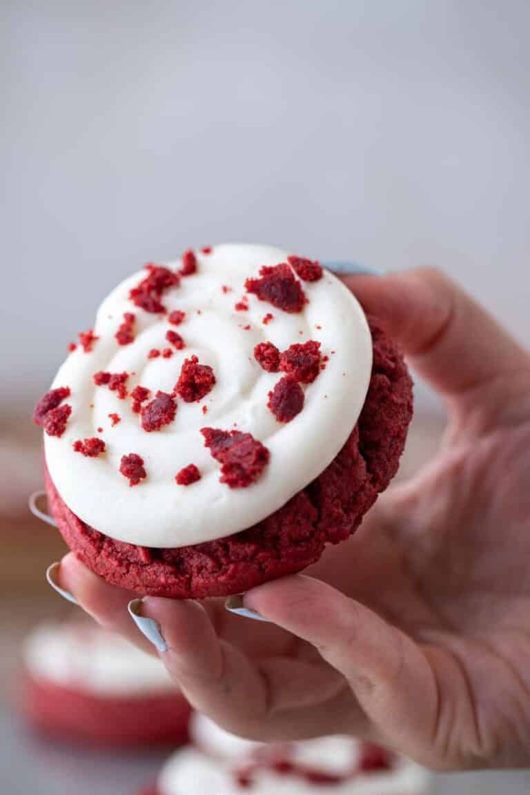 Easy Crumbl Red Velvet Cupcake Cookies - Lifestyle of a Foodie