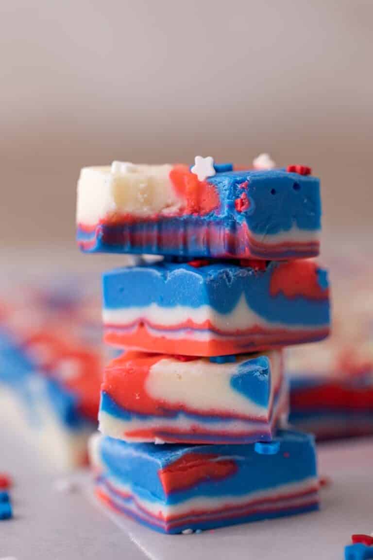 Patriotic Red White and Blue Fudge - Lifestyle of a Foodie
