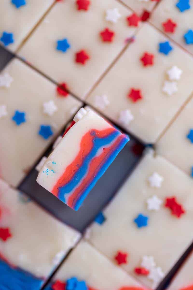 Patriotic Red White and Blue Fudge - Lifestyle of a Foodie