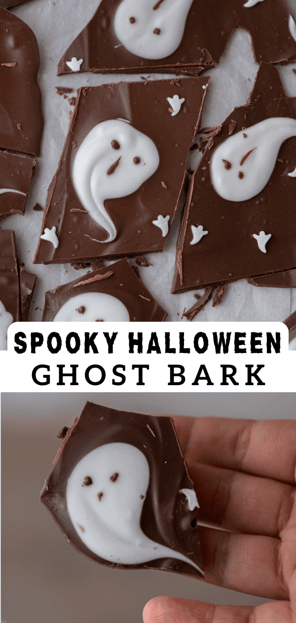 Easy 3 ingredient Halloween Ghost Bark recipe - Lifestyle of a Foodie