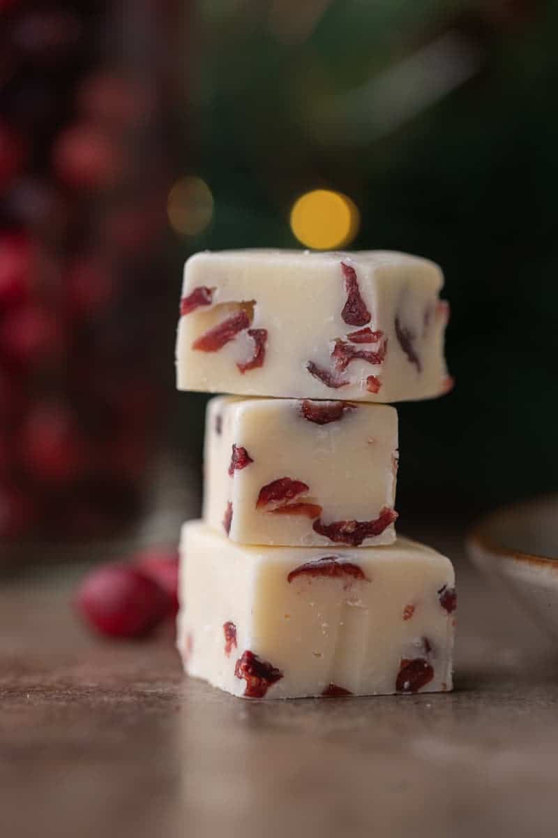 The Best Cranberry White Chocolate Fudge Recipe - Lifestyle of a Foodie