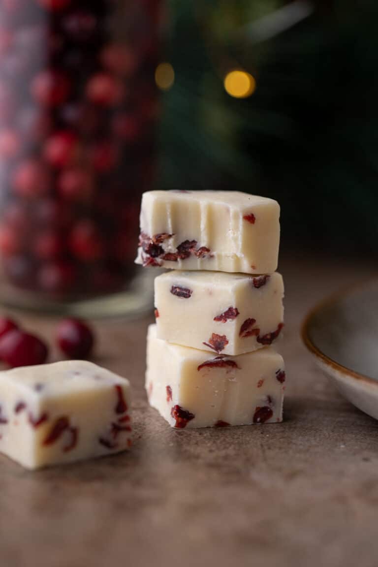 The Best Cranberry White Chocolate Fudge Recipe - Lifestyle of a Foodie