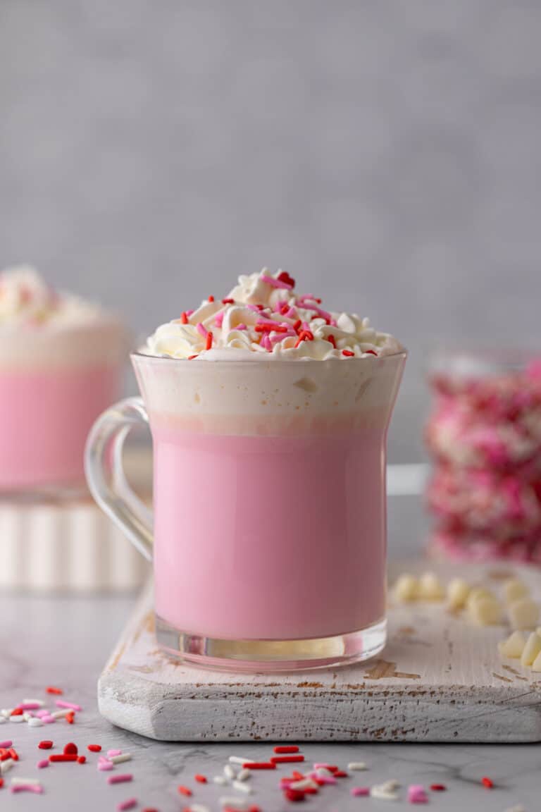 How to Make Valentine’s Day Pink Hot chocolate with White Chocolate ...