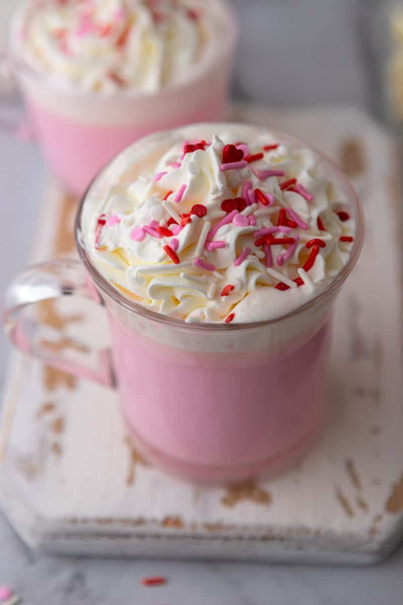 How to Make Valentine’s Day Pink Hot chocolate with White Chocolate ...