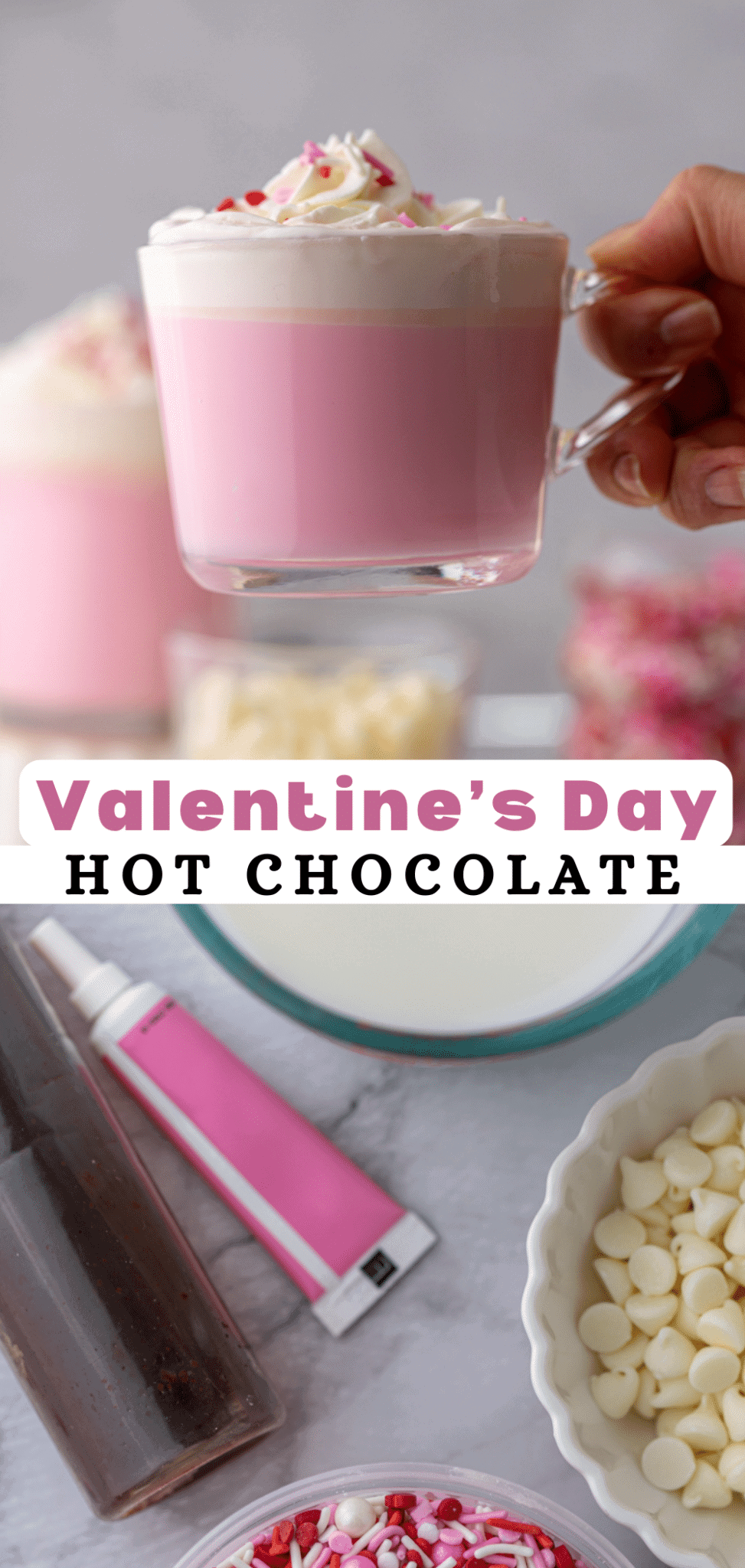 How to Make Valentine’s Day Pink Hot chocolate with White Chocolate ...