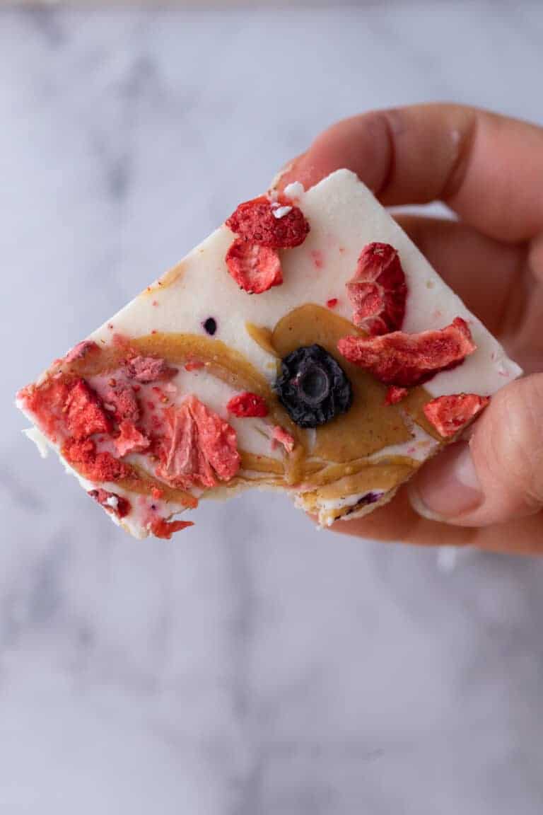 High Protein Frozen Cottage Cheese Bark Recipe - Lifestyle of a Foodie