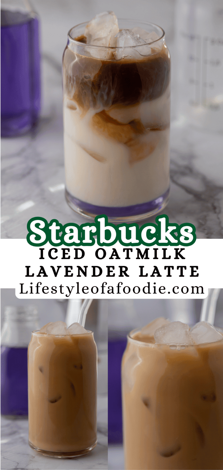 New Starbucks Iced Lavender Oatmilk Latte Recipe - Lifestyle of a Foodie
