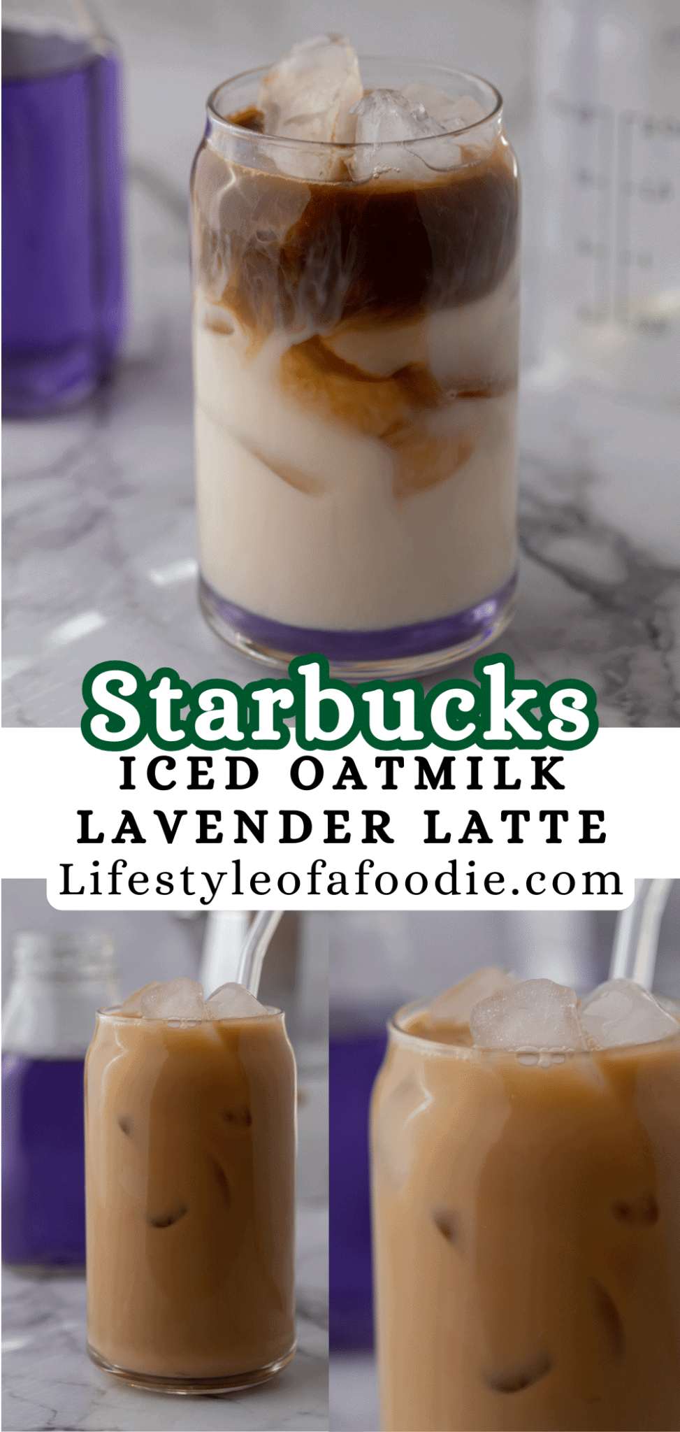 New Starbucks Iced Lavender Oatmilk Latte Recipe - Lifestyle of a Foodie