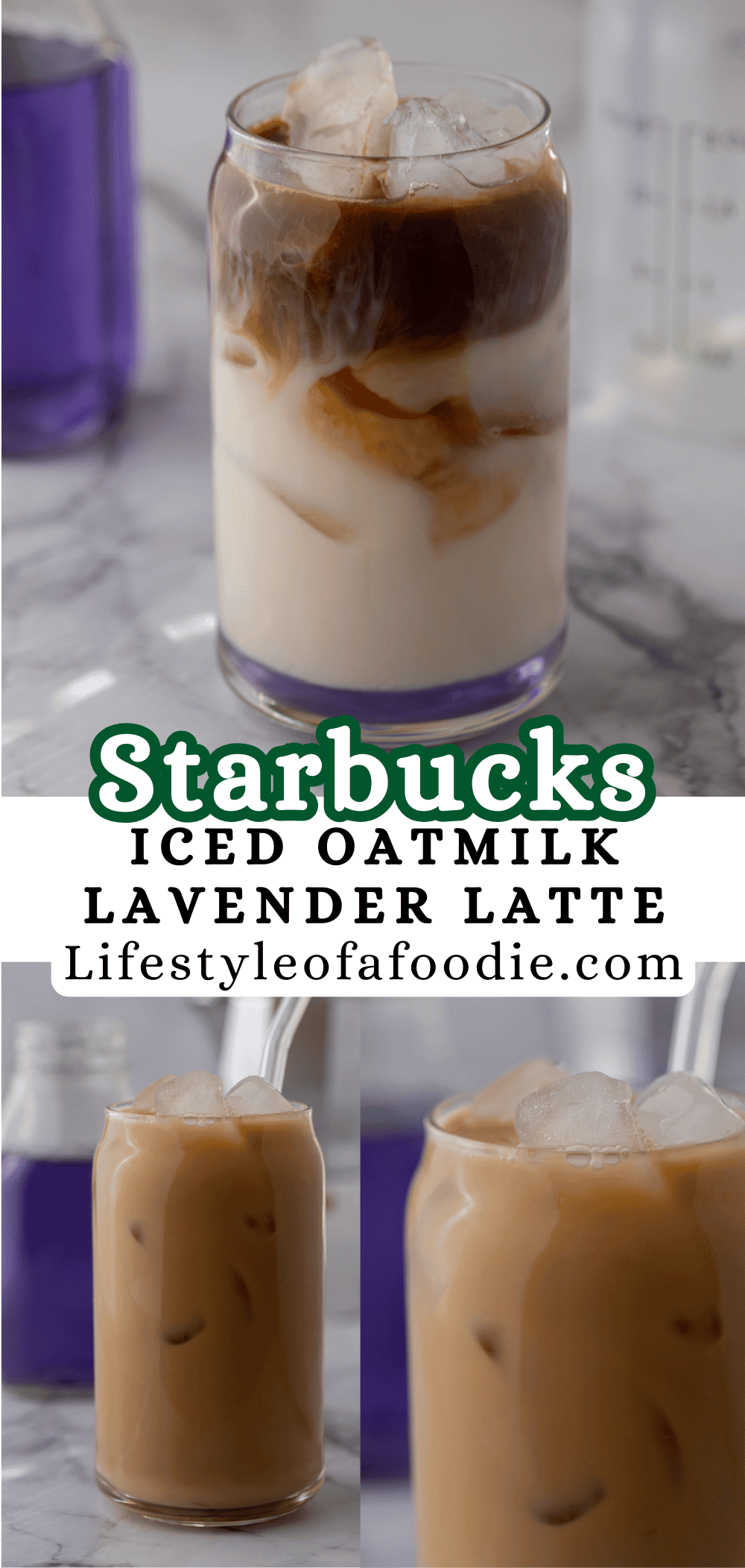 New Starbucks Iced Lavender Oatmilk Latte Recipe - Lifestyle of a Foodie