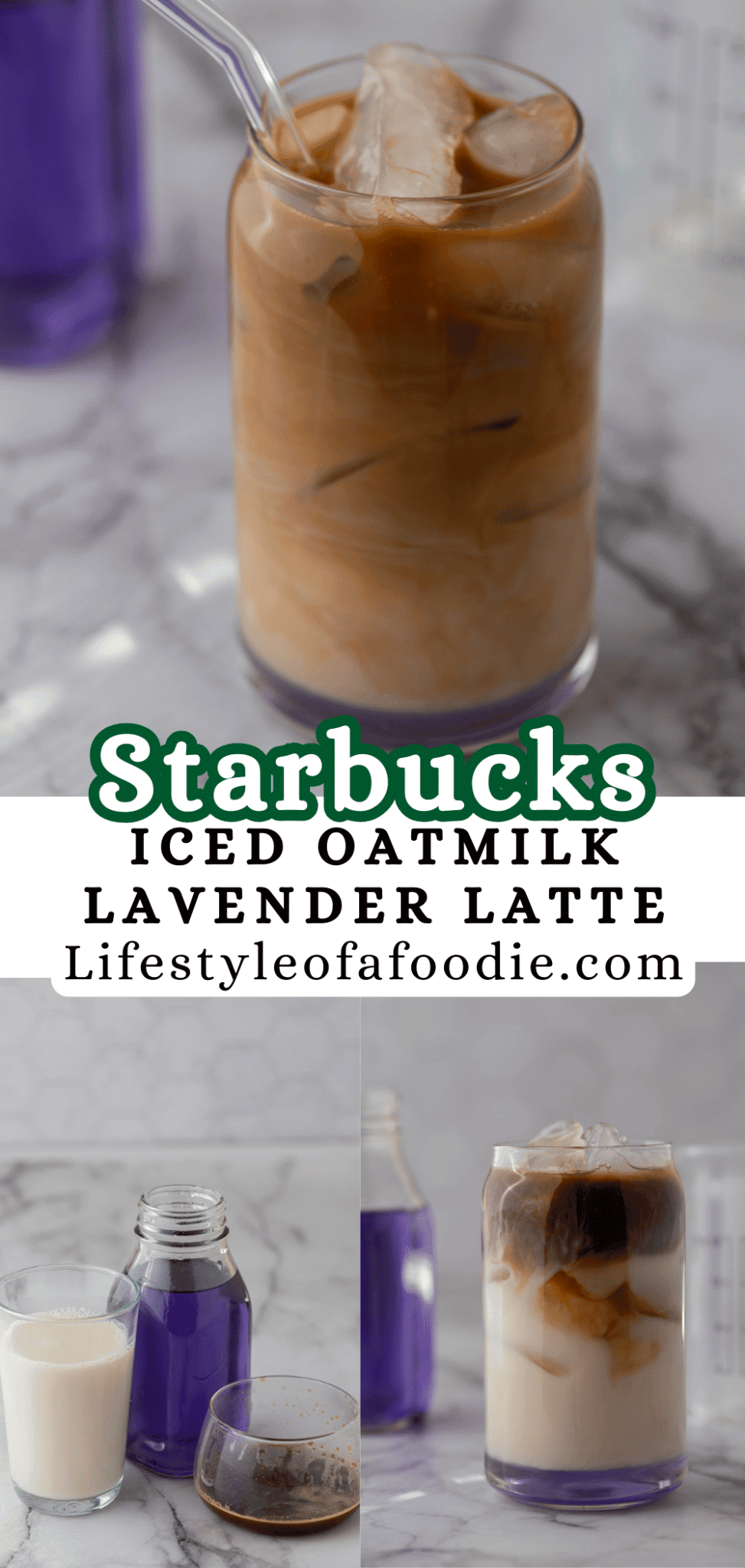 New Starbucks Iced Lavender Oatmilk Latte Recipe - Lifestyle of a Foodie