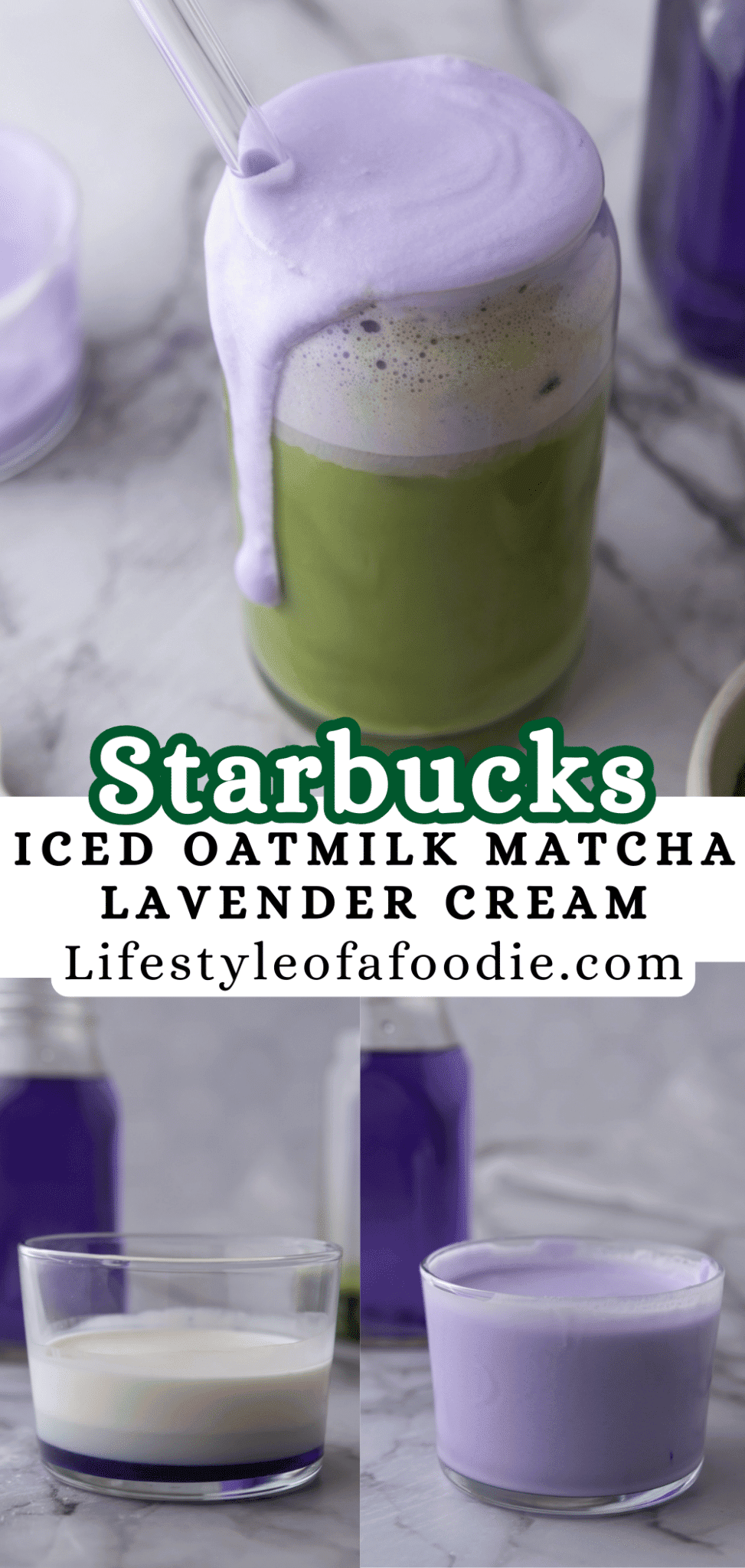 The Best Iced Starbucks Oatmilk Matcha Lavender Cream Recipe ...