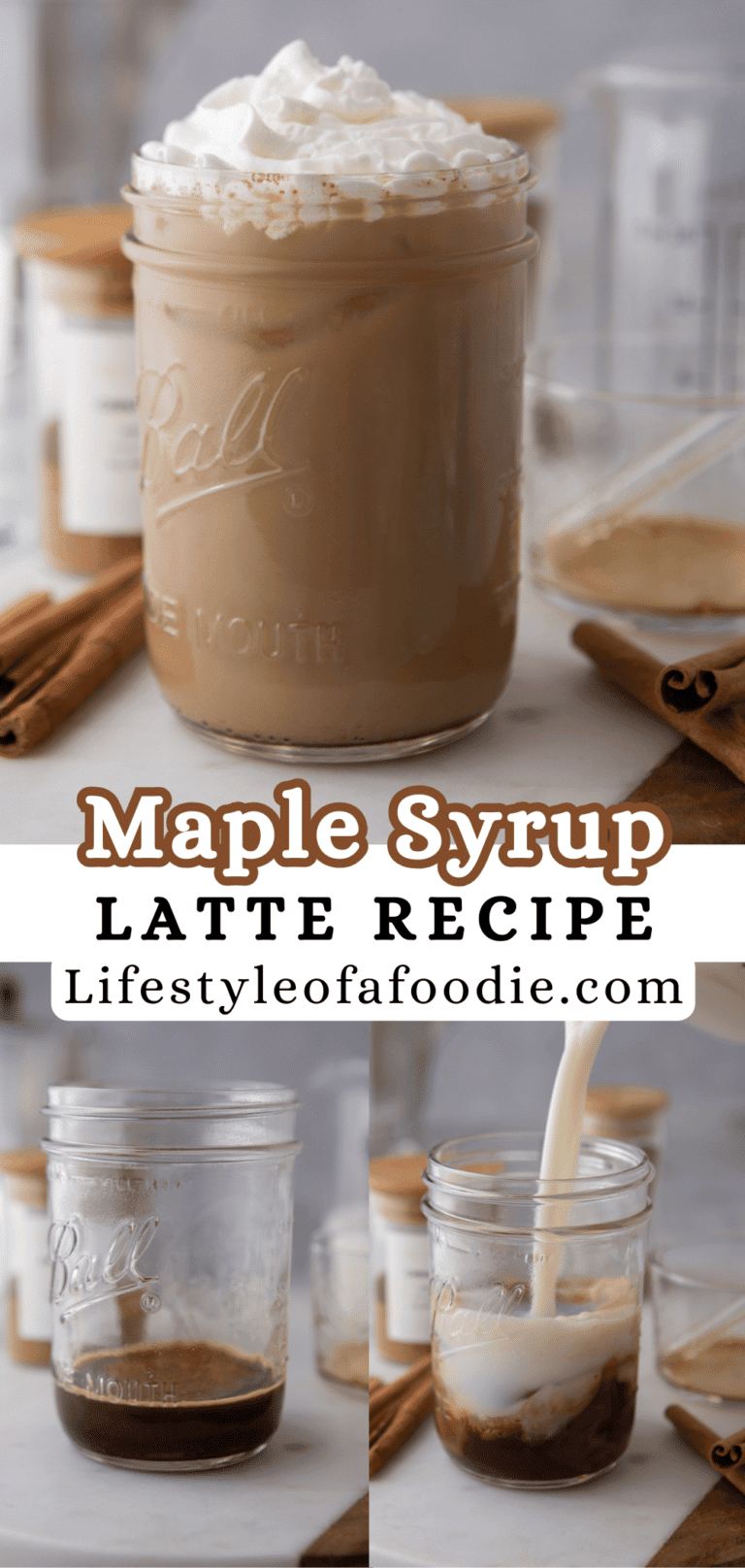 The Best Maple latte with real maple syrup (Hot & Iced) - Lifestyle of a Foodie