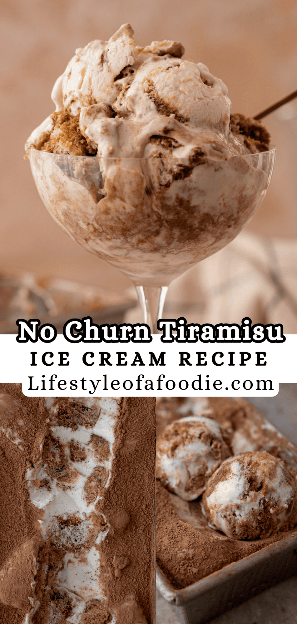 Tiramisu Ice Cream (No-Churn + Ninja Creami)