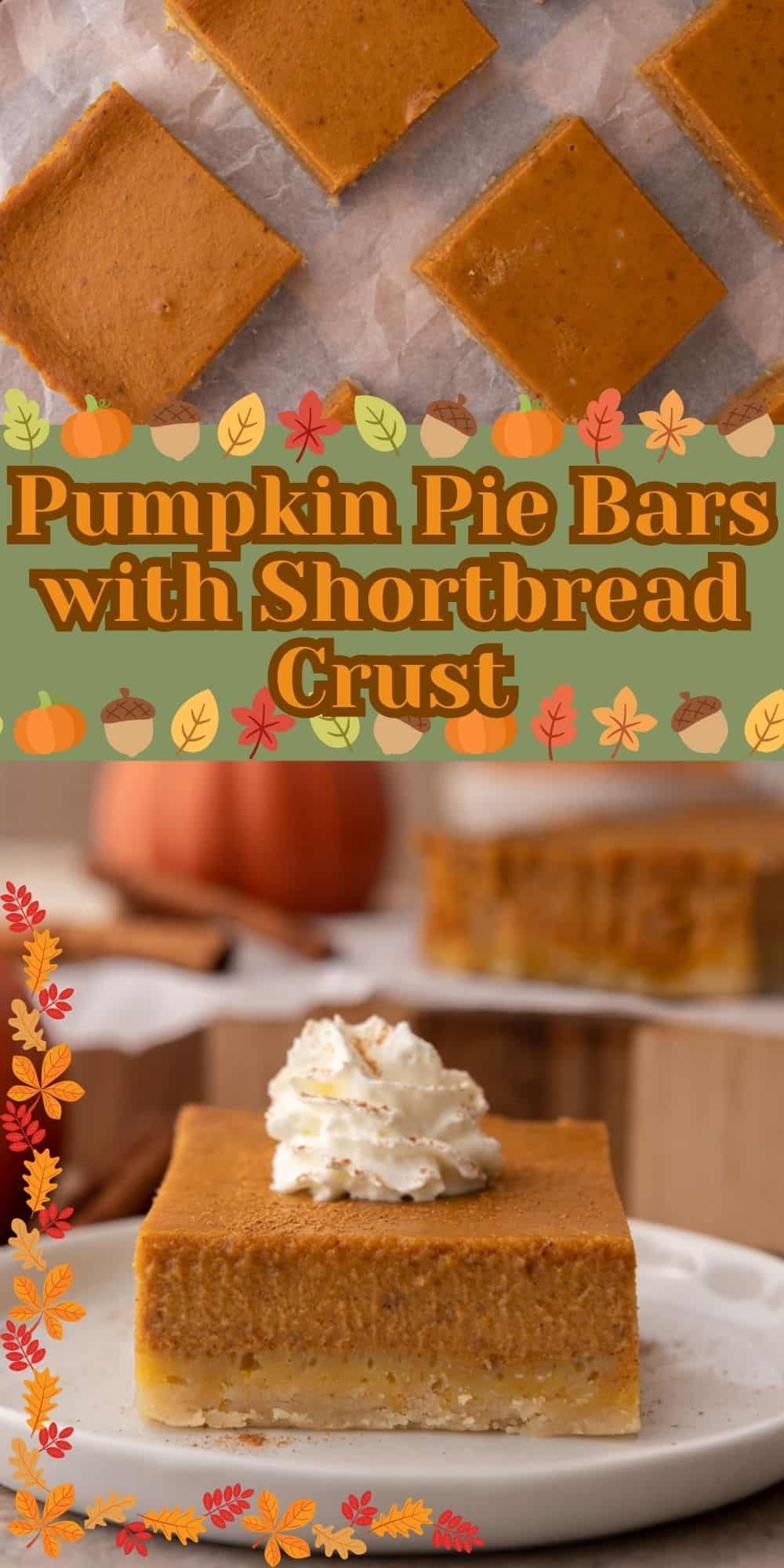 Easy creamy pumpkin pie bars with shortbread crust - Lifestyle of a Foodie