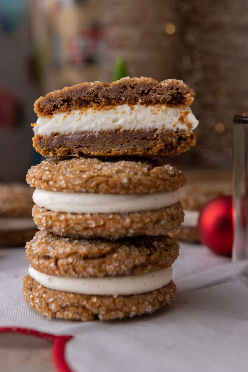 The Best Ginger Molasses Cookie Sandwiches - Lifestyle of a Foodie
