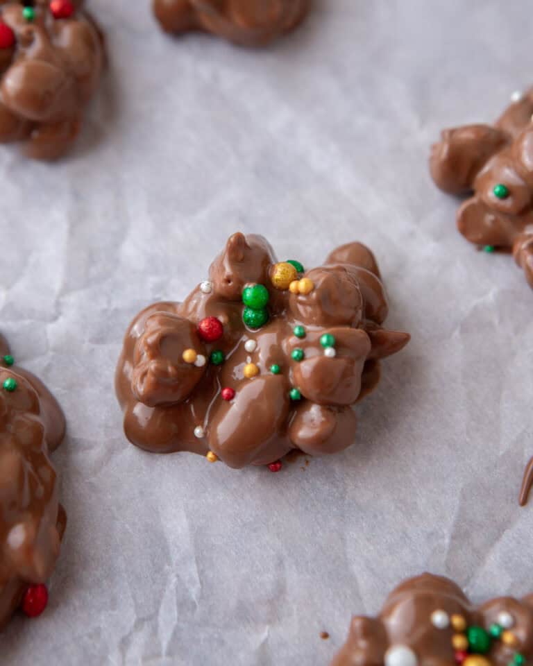 Crockpot Candy (Easy Chocolate Peanut Clusters!) - Lifestyle of a Foodie