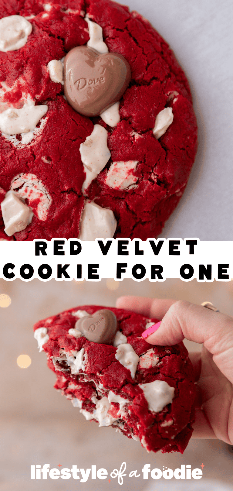 Single Serve Red Velvet Cookie with White Chocolate Chunks